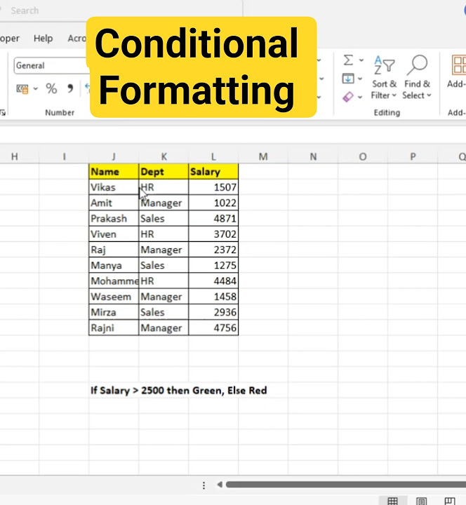 Conditional Formatting in #excel #exceltips #exceltricks - YouTube