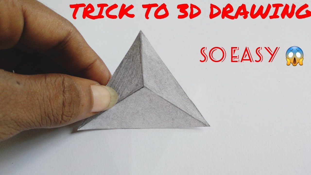 How to draw 3D Triangle very easy/ #v4drawing - YouTube