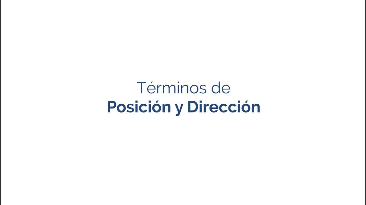 Clase #1: Términos de Posición y Dirección - YouTube
