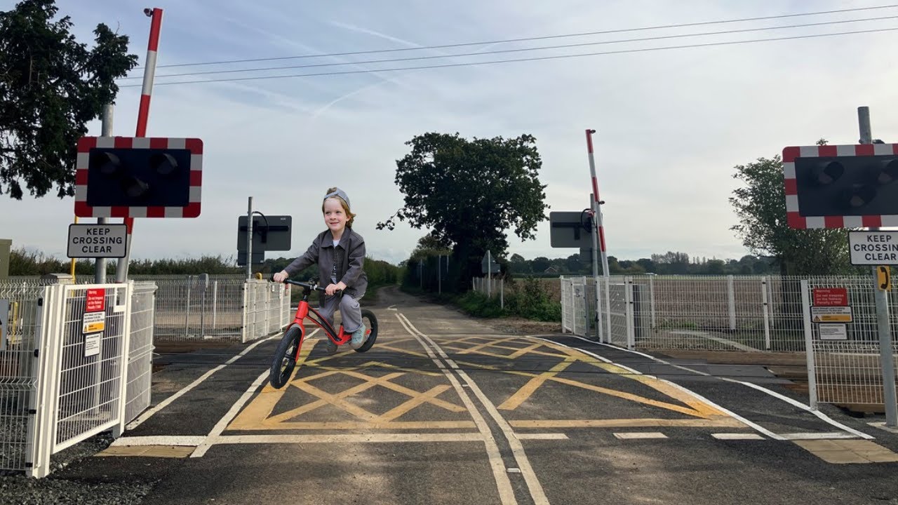 Rail Crossing Ride on my Balance Bike Like Mark - YouTube