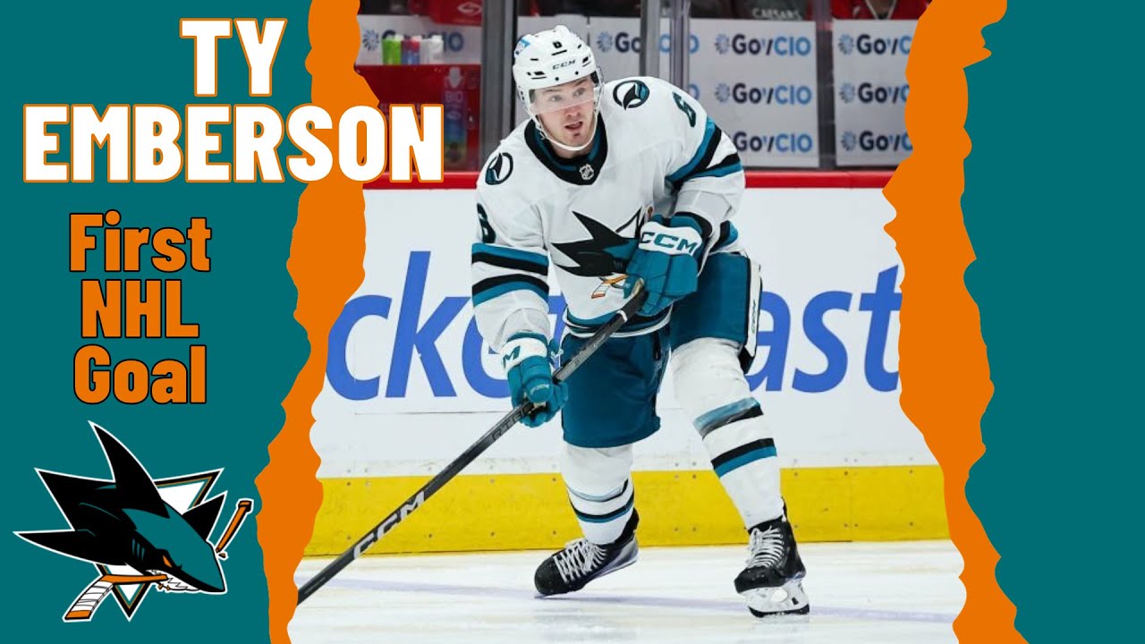 Ty Emberson #6 (San Jose Sharks) first NHL goal Nov 25, 2023 - YouTube