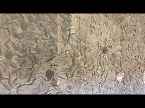 A 94 Meter Long Carving of Some Battle at Angkor Wat - YouTube