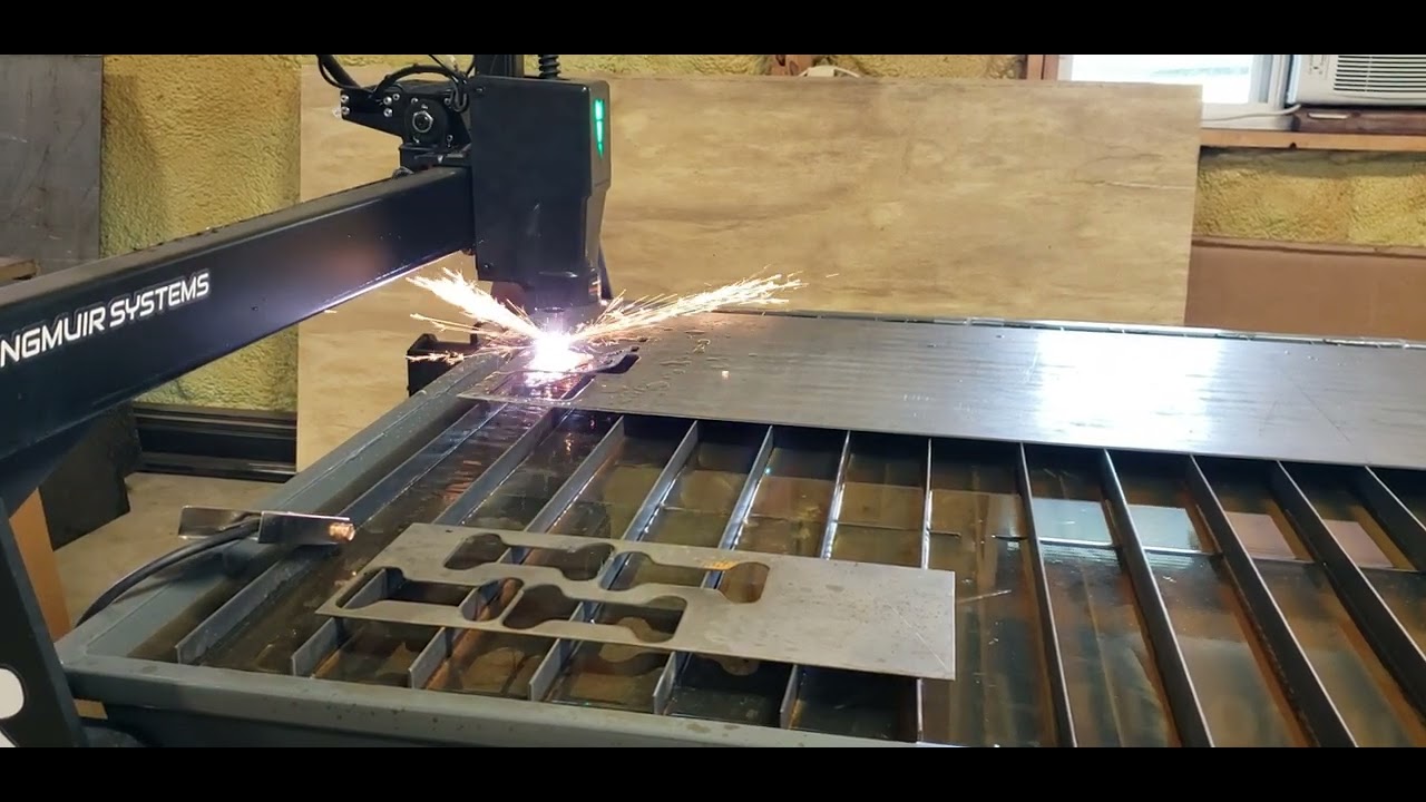 First Parts off of the Langmuir Crossfire XR cnc plasma table - YouTube