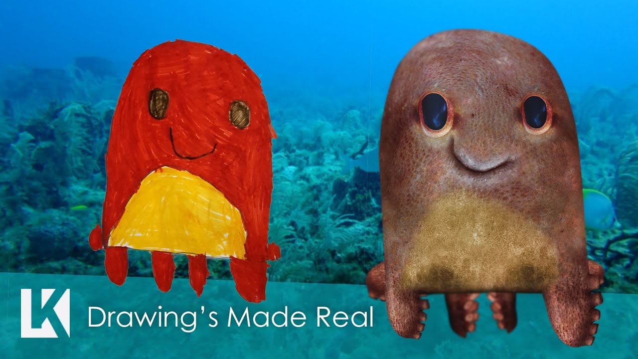If Kids Drawings Were Real: Octopus Photoshop - YouTube