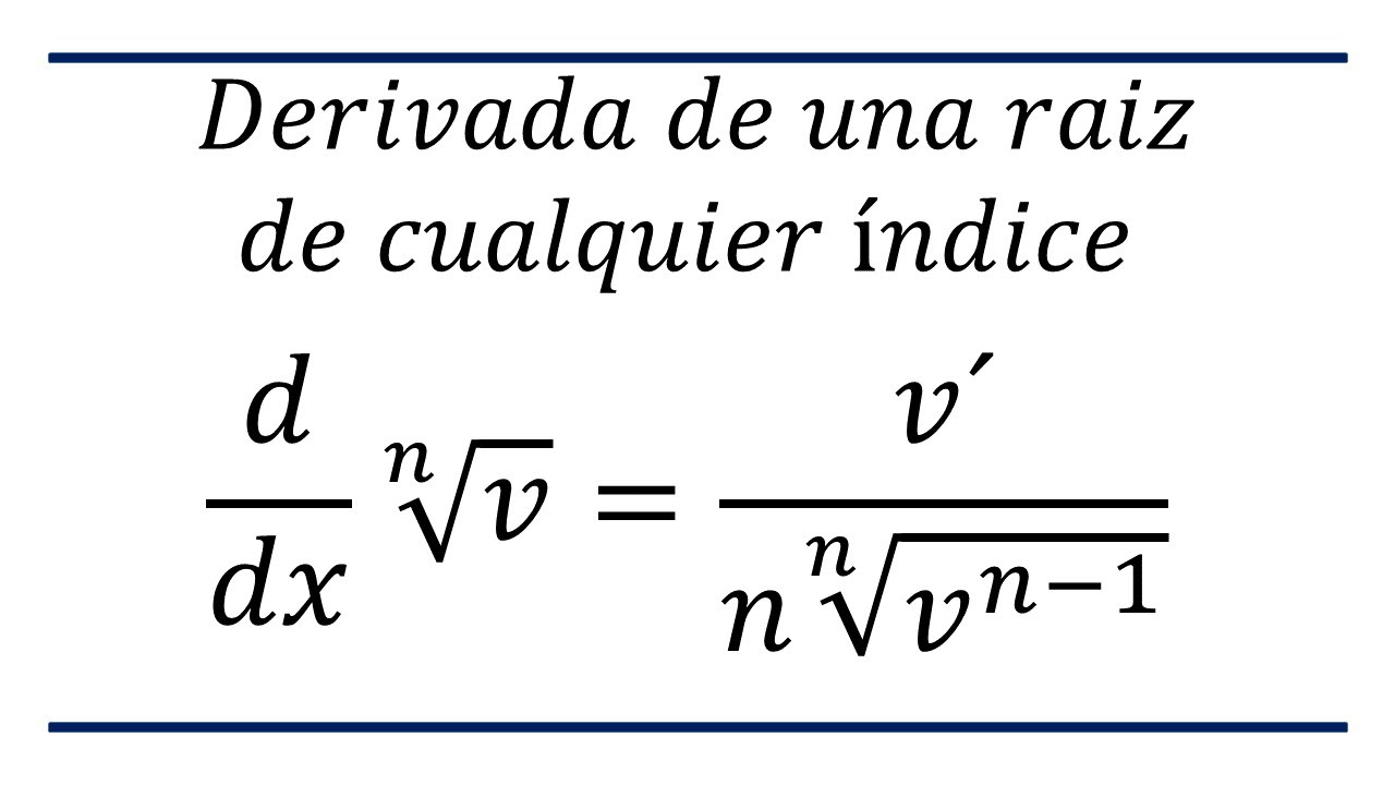 Derivadas Básicas Vídeo 4: Derivada De Una Raíz 😉 - YouTube