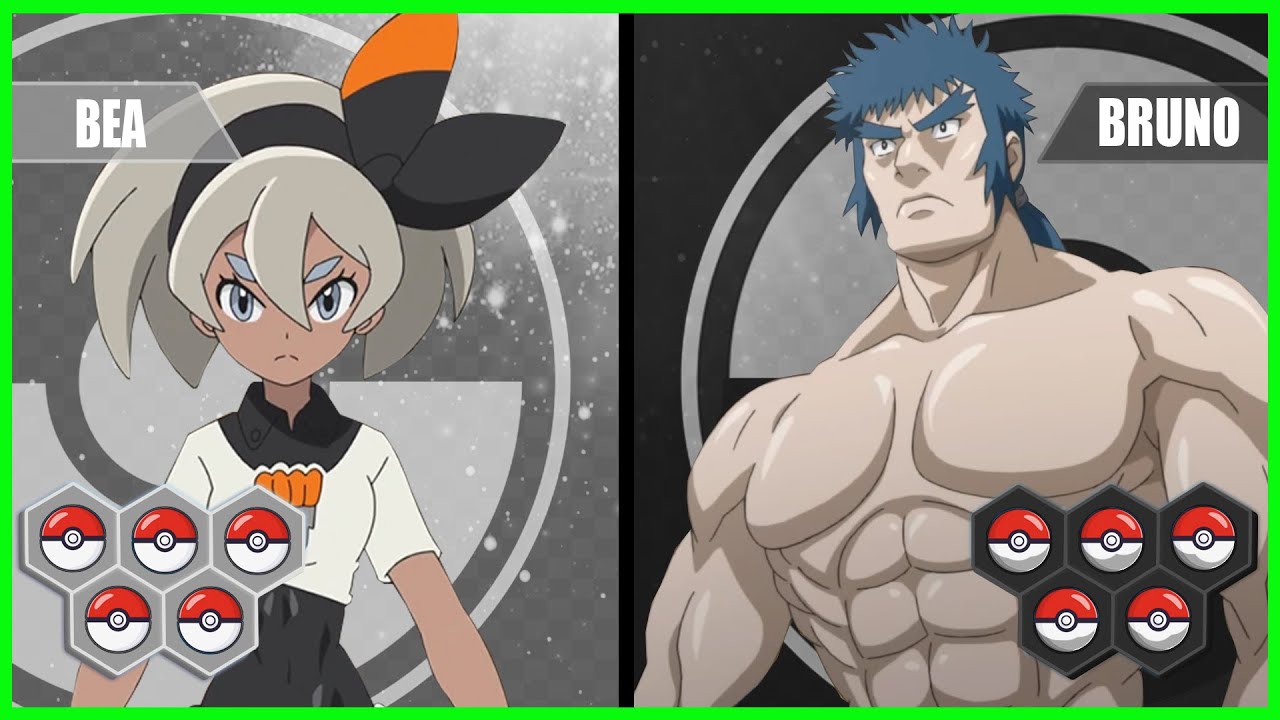 Pokemon Battle Pedia: Bea Vs Bruno (Game Characters) - YouTube