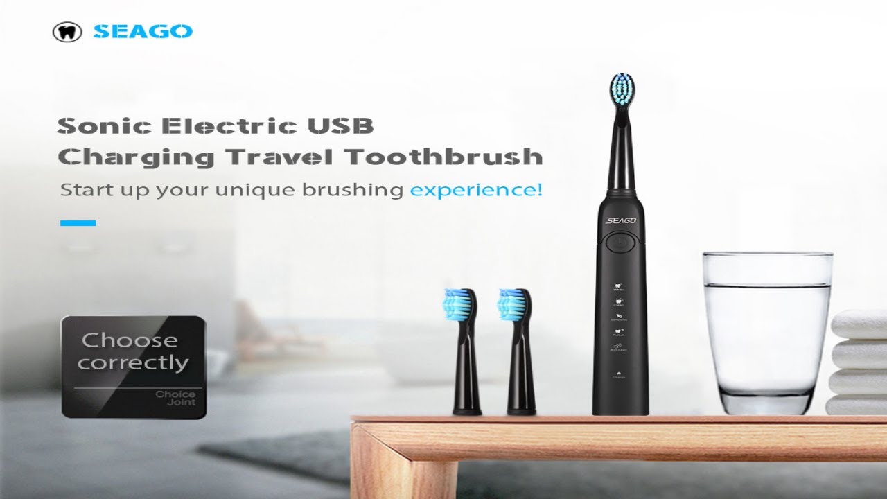 SEAGO SG - 949 Sonic Electric USB Charging Travel Toothbrush - YouTube