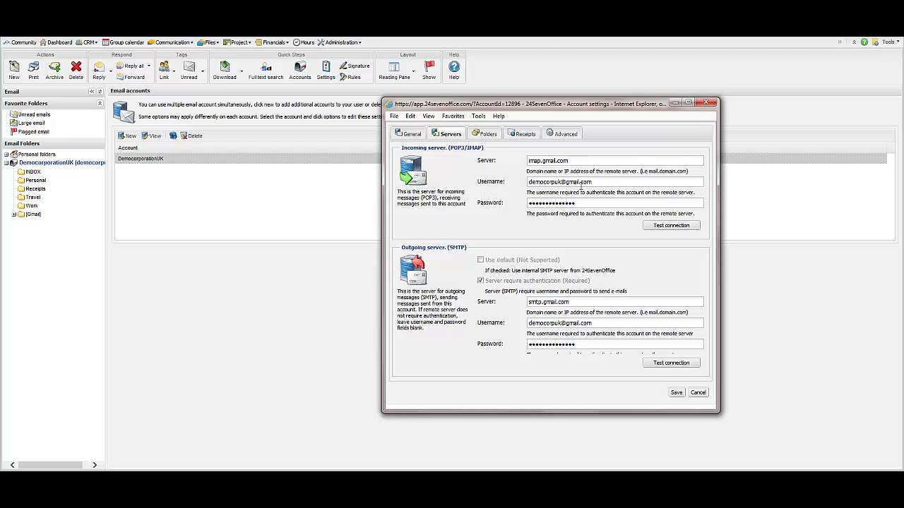 24SevenOffice: How to set up an email account - YouTube