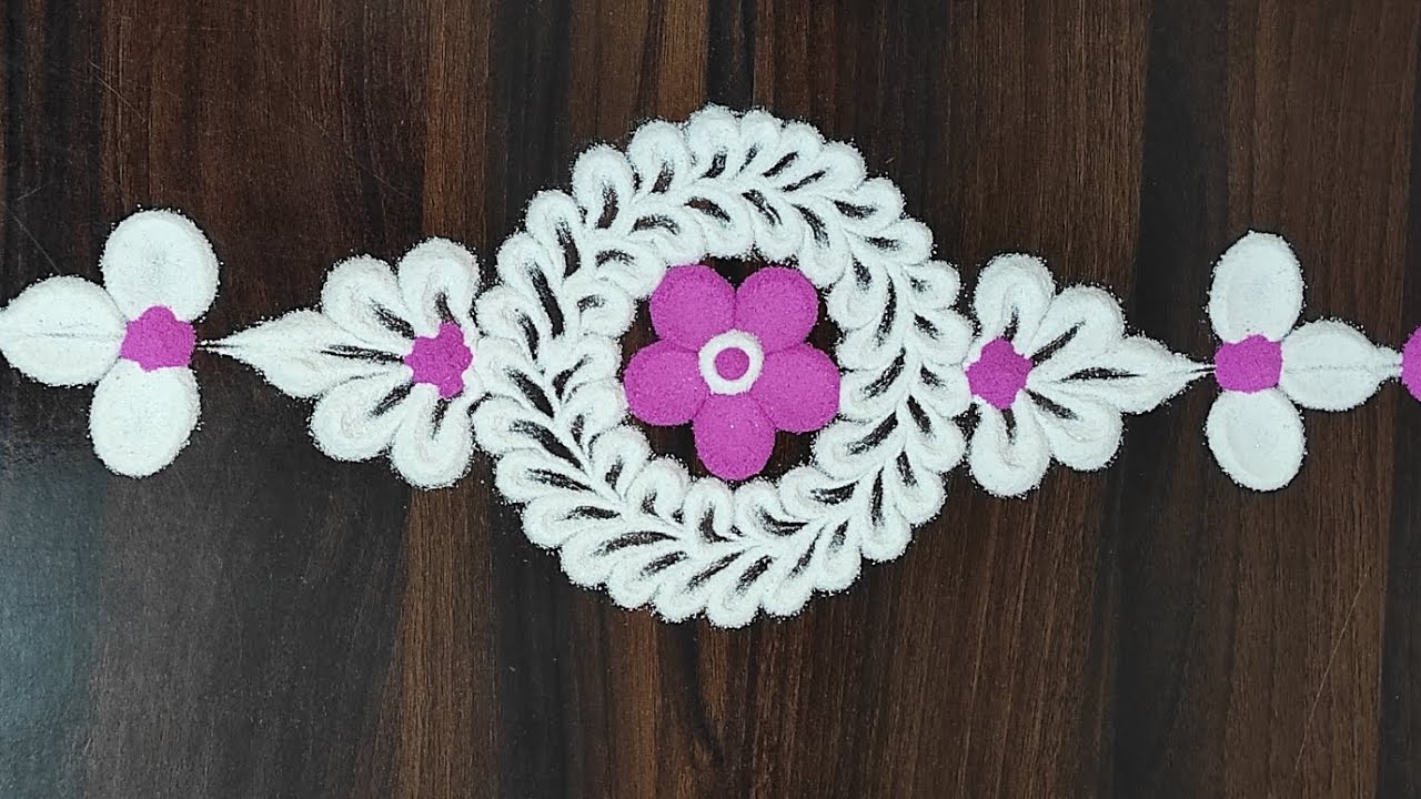 Easy Border Rangoli Design.. Small Border Rangoli.. Easy Border Rangoli ...