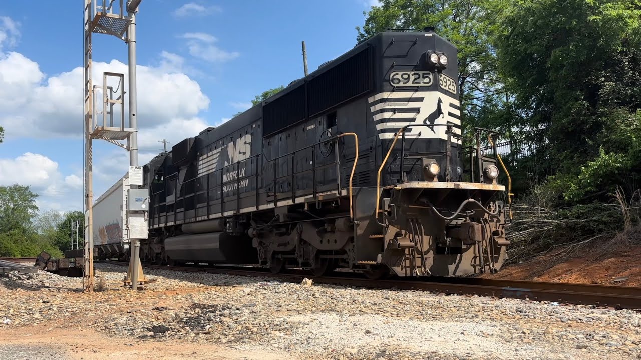 Chasing a CSX local train south on the CSX A and WP sub and an NS ...