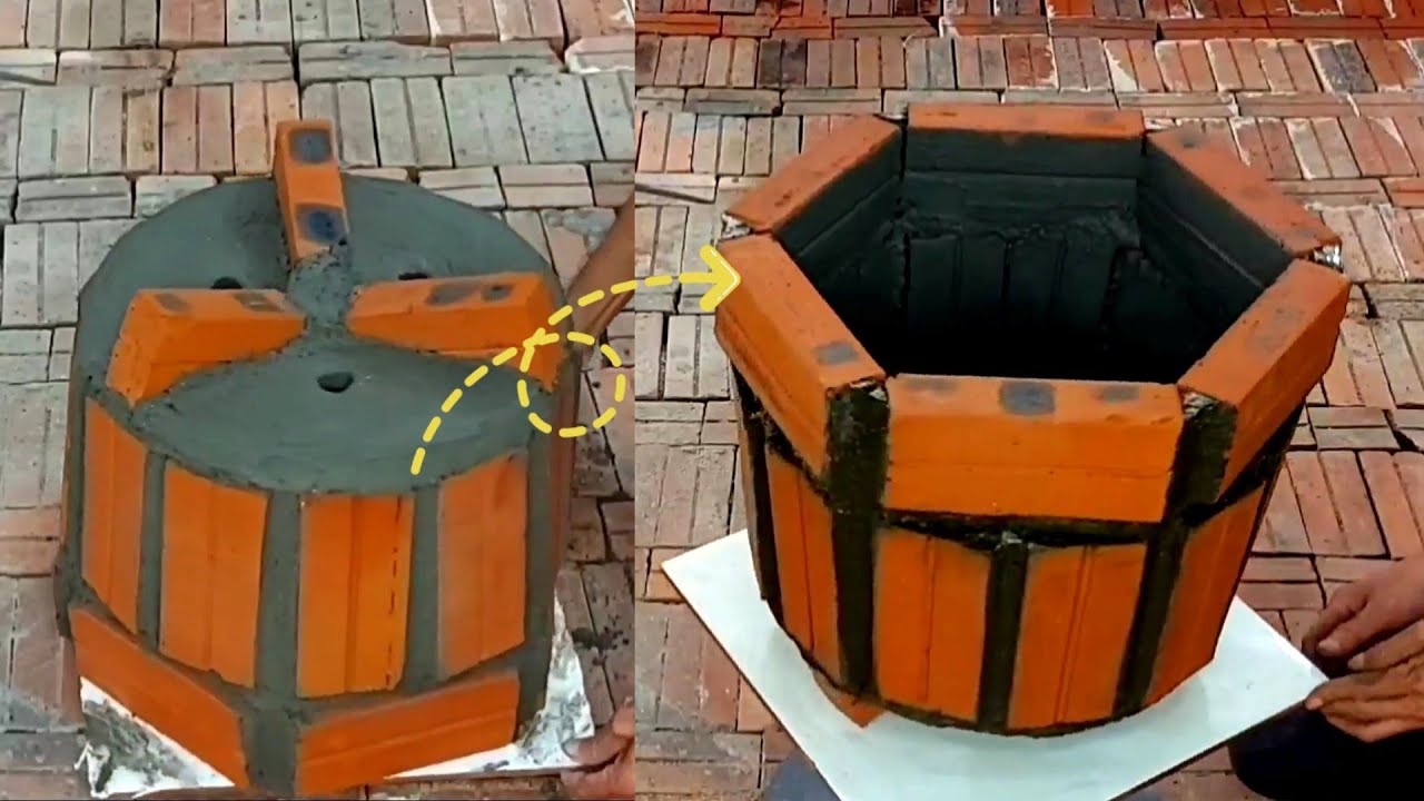 Share how to build flower pots from fired brick # 113 - YouTube