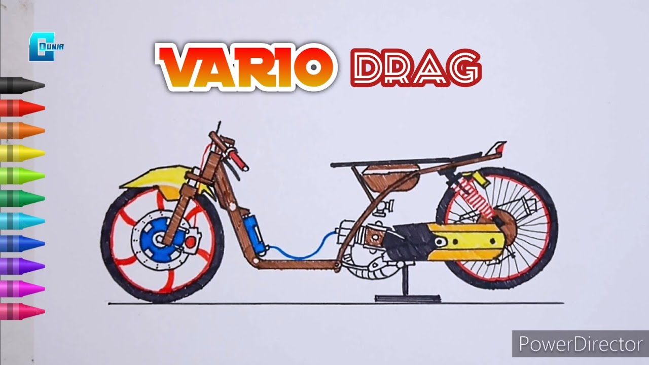 CARA MENGGAMBAR MOTOR DRAG VARIO - YouTube