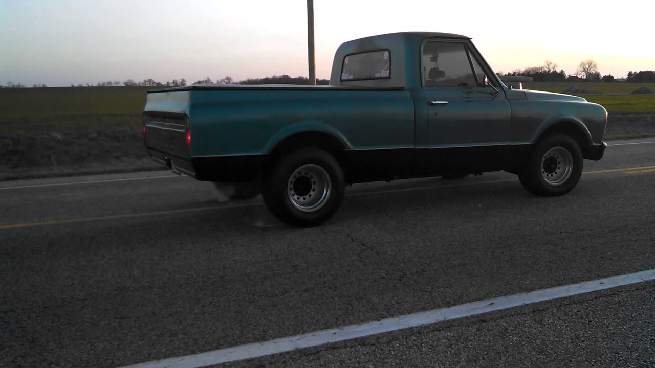 1967 Chevy c10 pickup burnout - YouTube
