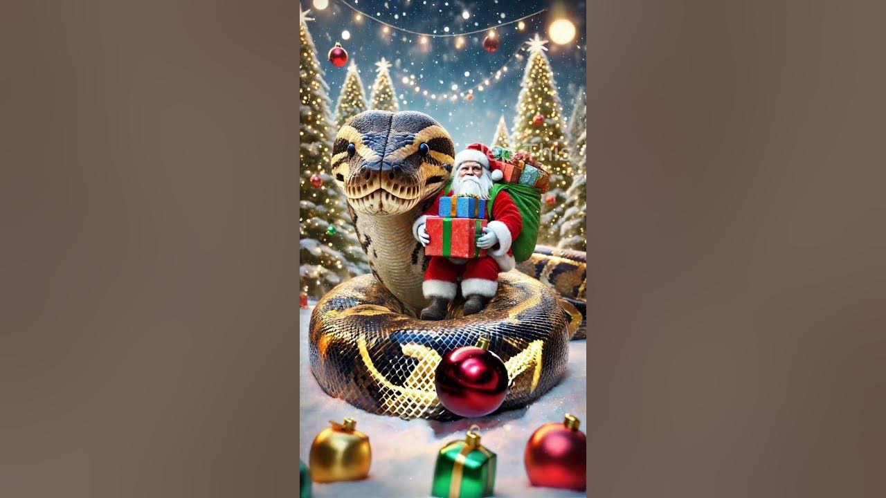 Giant python carries Santa Claus to deliver gifts | Elep This # ...