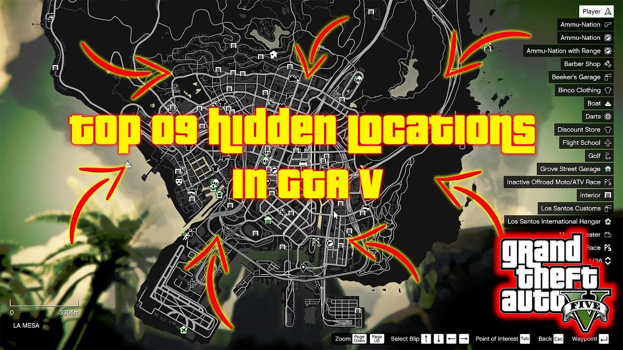 GTA 5 - Top 09 Secret Locations and Hidden Places! (XBOX, PC, PS4, PS5 ...