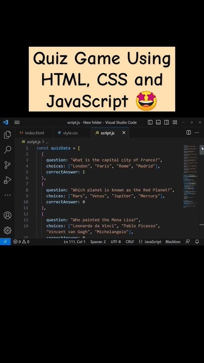 🎮 Quiz Master: Interactive HTML, CSS, and JavaScript Quiz Game development toolkit! 🎉👉 - YouTube