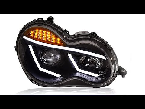 Full led Headlights for Mercedes w203 - YouTube
