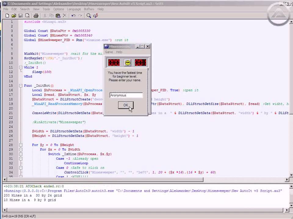 Minesweeper bot - YouTube