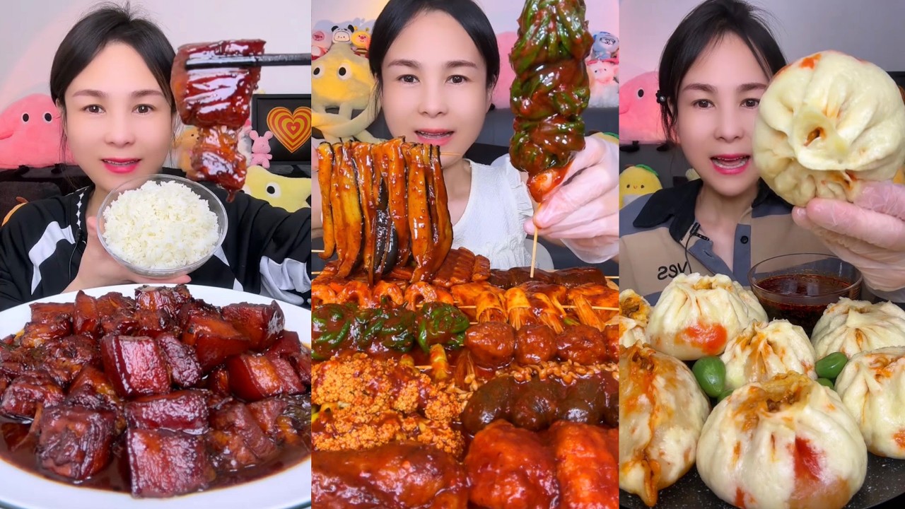 【ASMR】【MUKBANG】SPICY BRAISED PORK BELLY | EATING SHOW |CHINESE MUKBANG ...