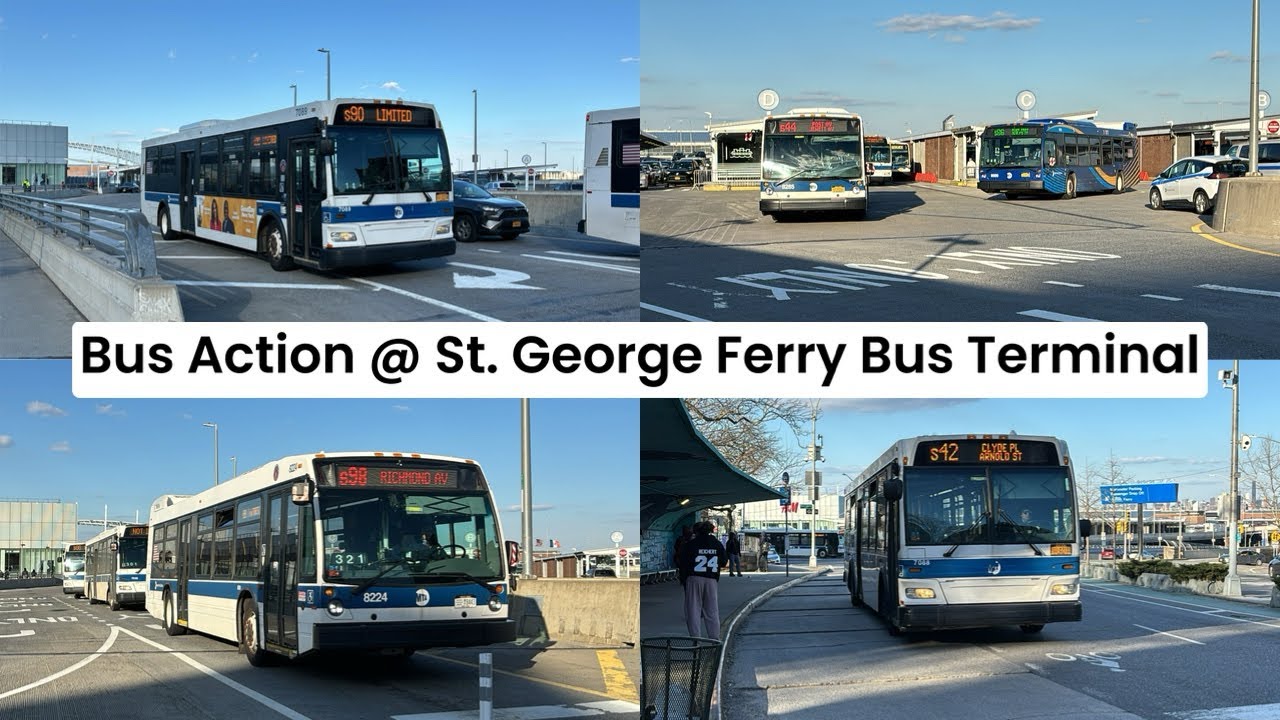 MTA NYCT: Bus Action @ St. George Ferry Bus Terminal - YouTube