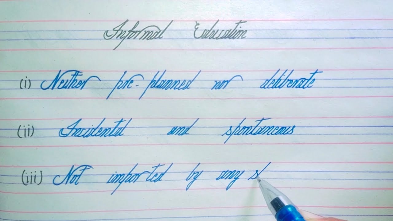 Beautiful Cursive Style English handwriting.||. Informal education ...
