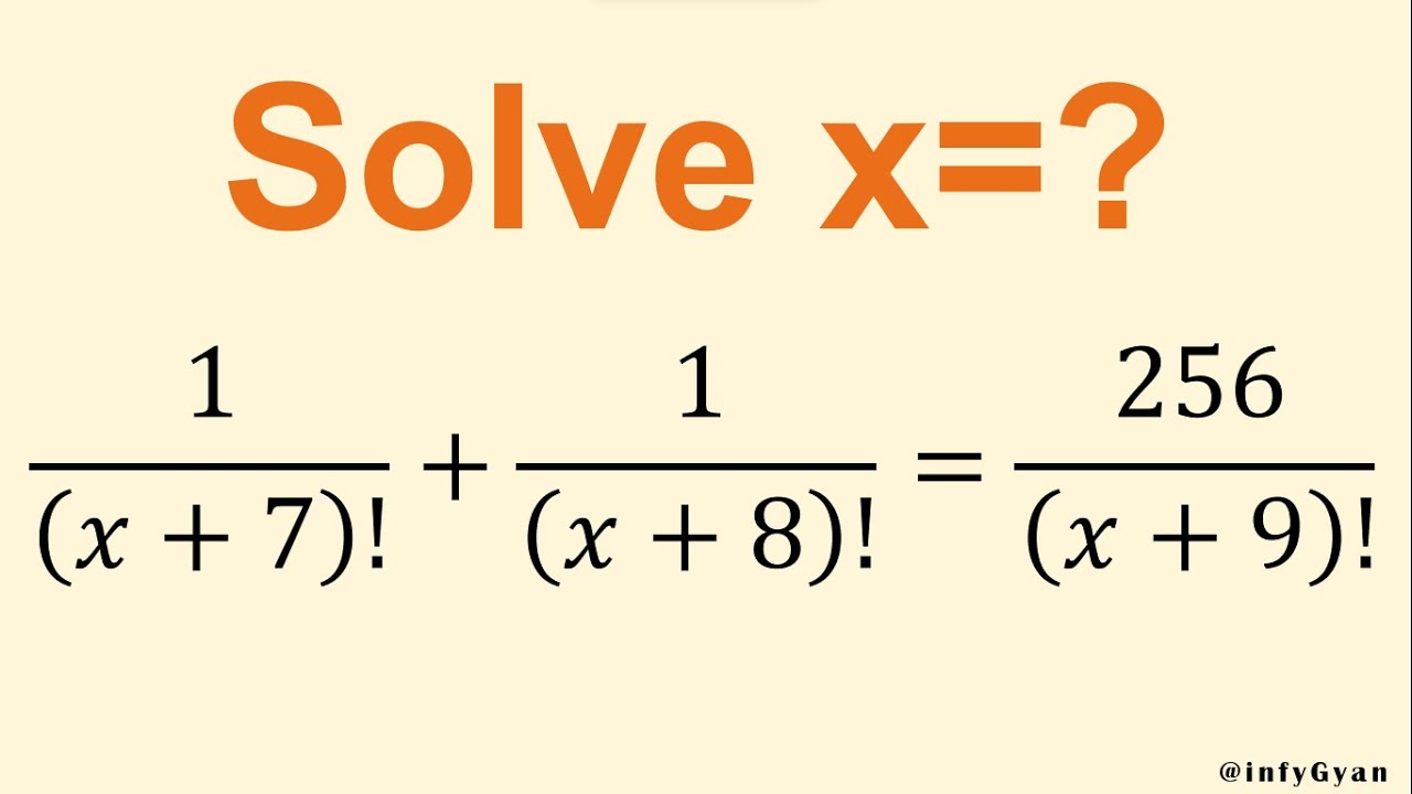 Challenge Accepted: Can You Solve This Simple Factorial Equation? - YouTube
