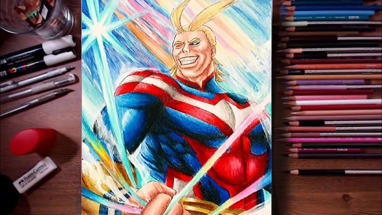 Drawing All Might of My Hero Academia | Speed Drawing - YouTube