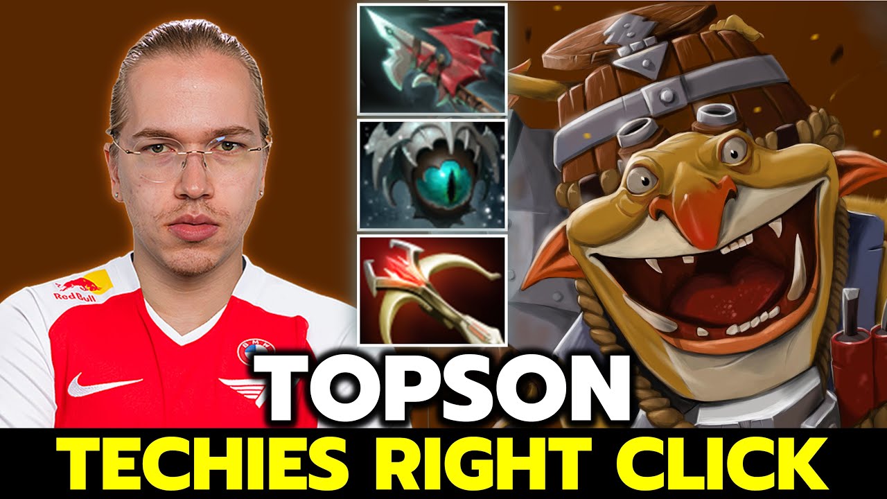 TOPSON Techies Carry Mid Insane Right Click Build - Dota 2 New Patch 7. ...