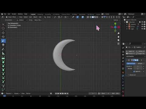 Crescent moon in blender - YouTube