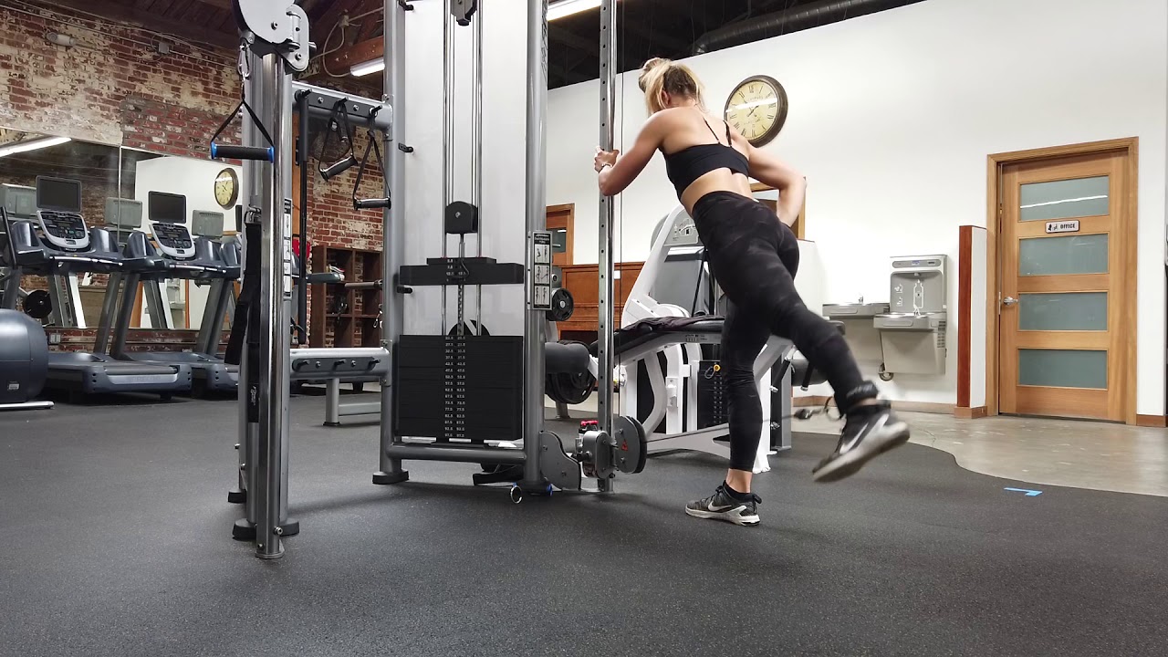 Cable Straight Leg Kickback - YouTube