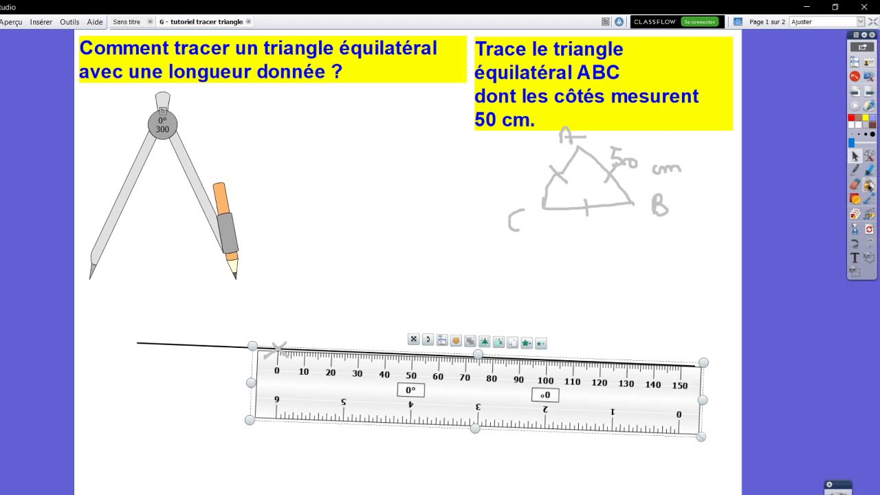 Comment tracer un triangle équilatéral ? - YouTube