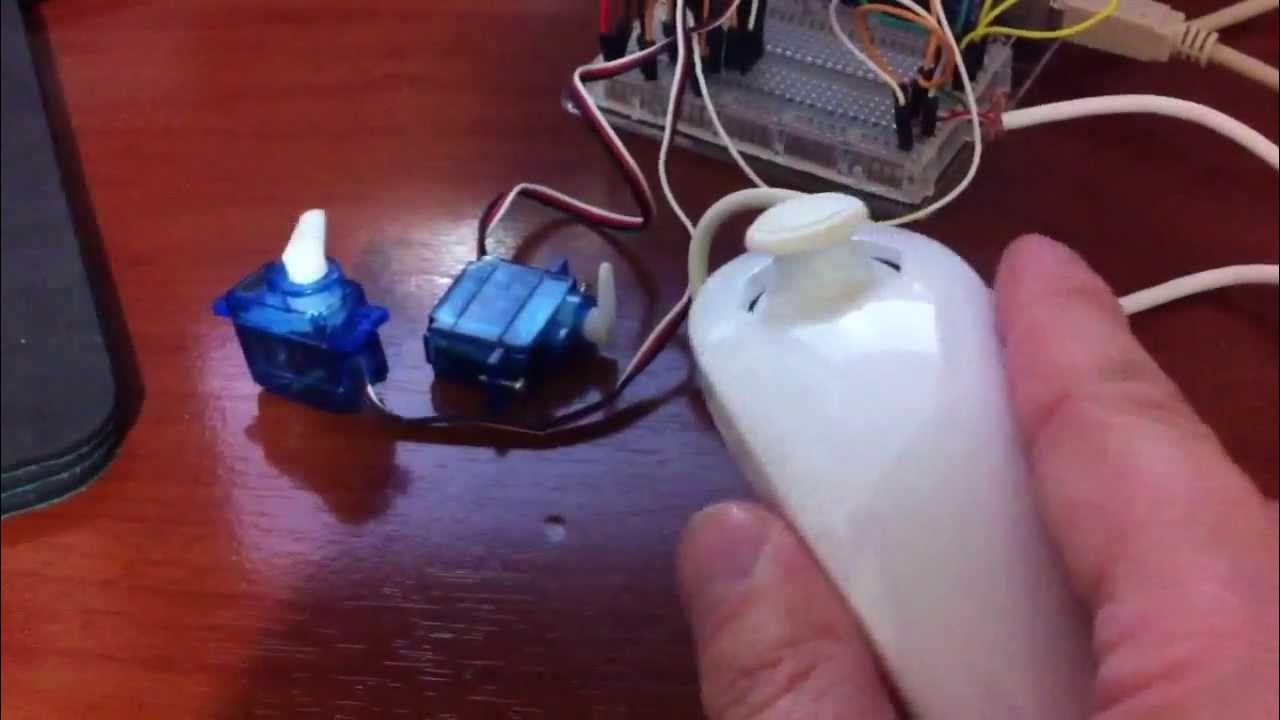 Arduino plus Wii nunchuck and 2 servos - YouTube