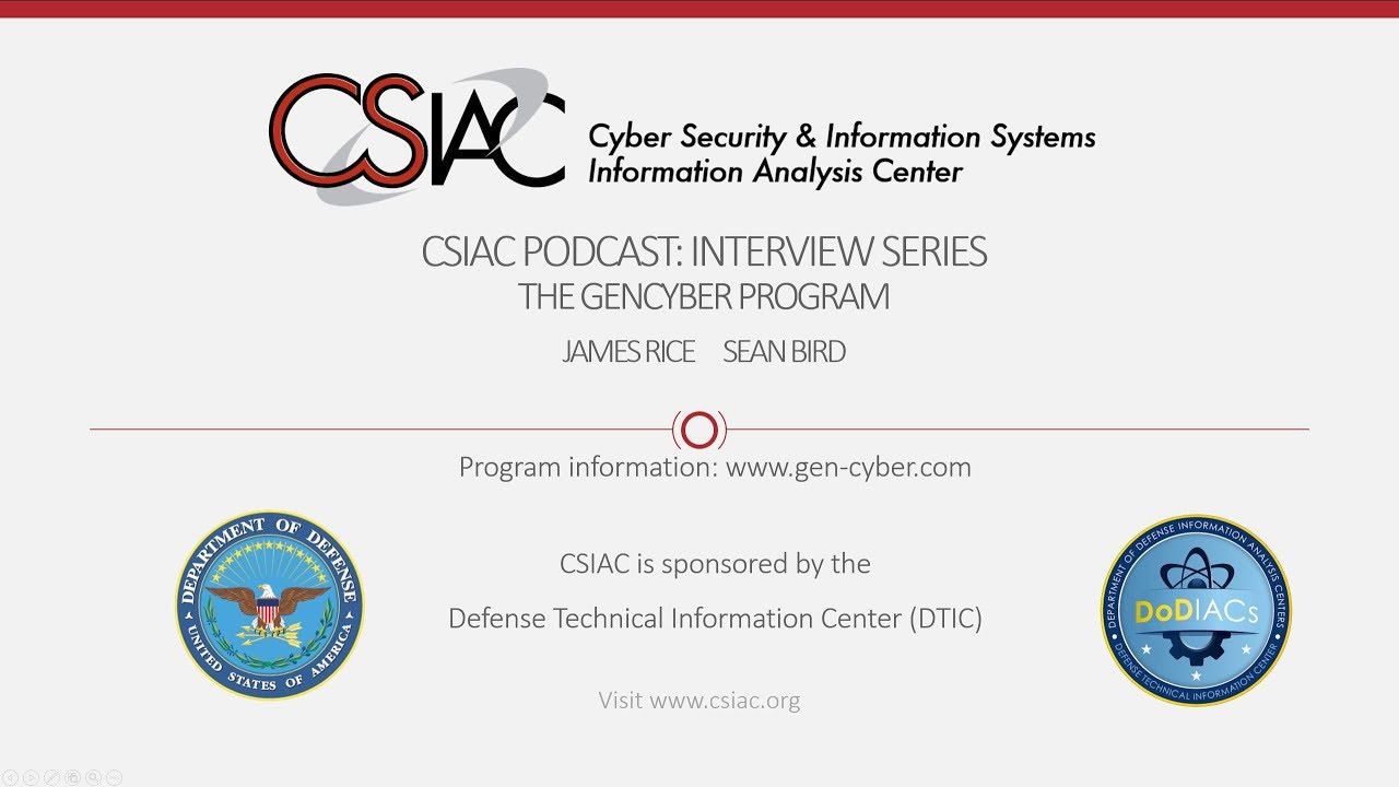 The CSIAC Podcast - The GenCyber Program - YouTube
