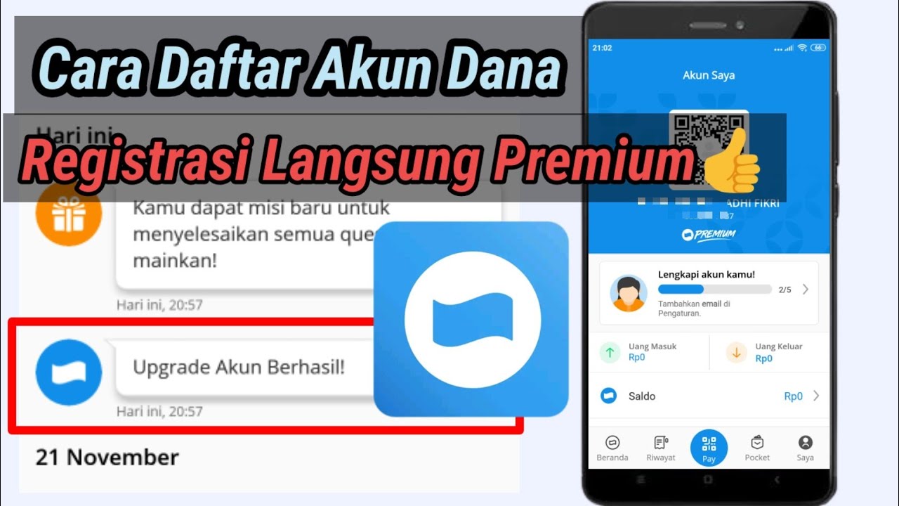Terbaru ! Cara Daftar Akun Dana Langsung Premium | Cara Membuat Akun ...