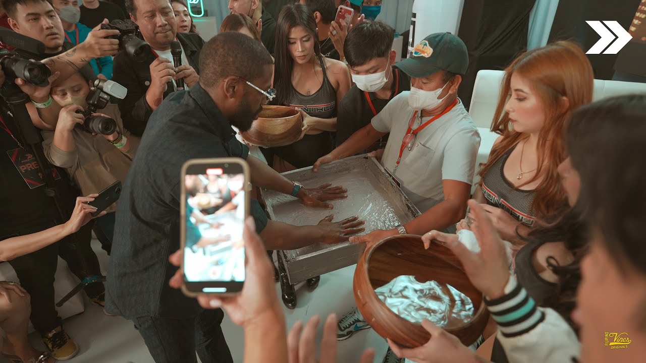 Floyd "Money" Mayweather Handprints Cast in Stone at the FRONTROW "The ...