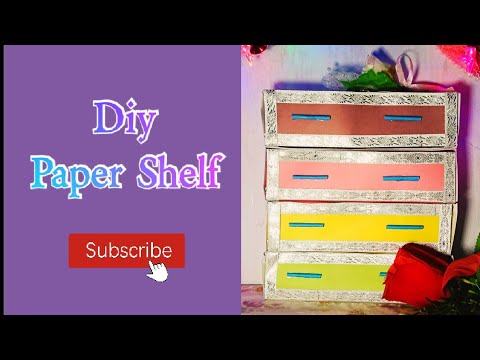 How To Make Diy Paper Shelf Step By Step - YouTube