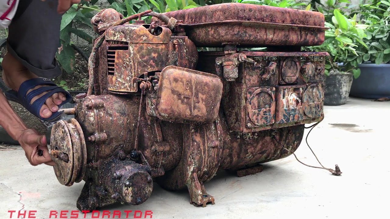 Kick Start Engine Military Generator Rusty | Restoration Military ...