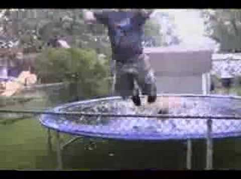 Kid Falls Off Trampoline - YouTube