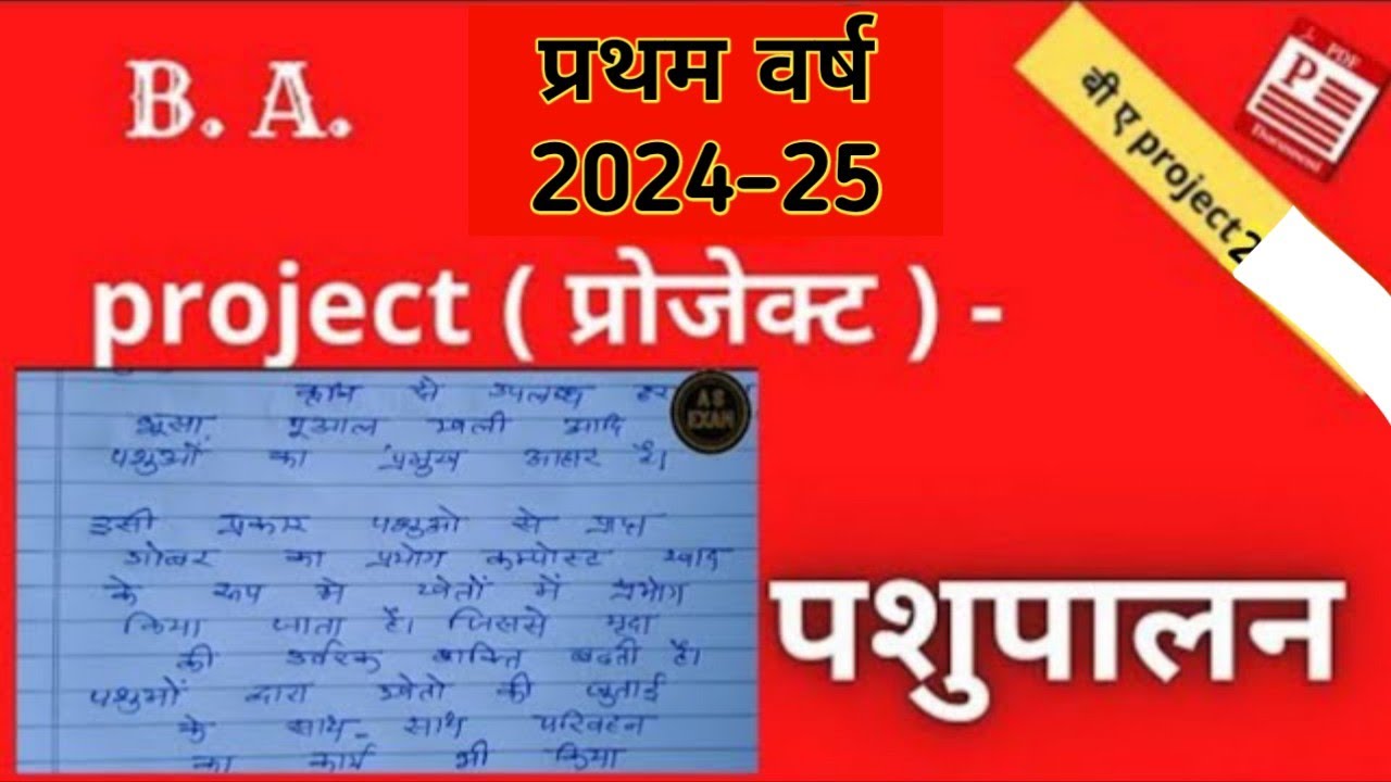BA First Year Project File 2024। B A First Year Project Pashupalan ...