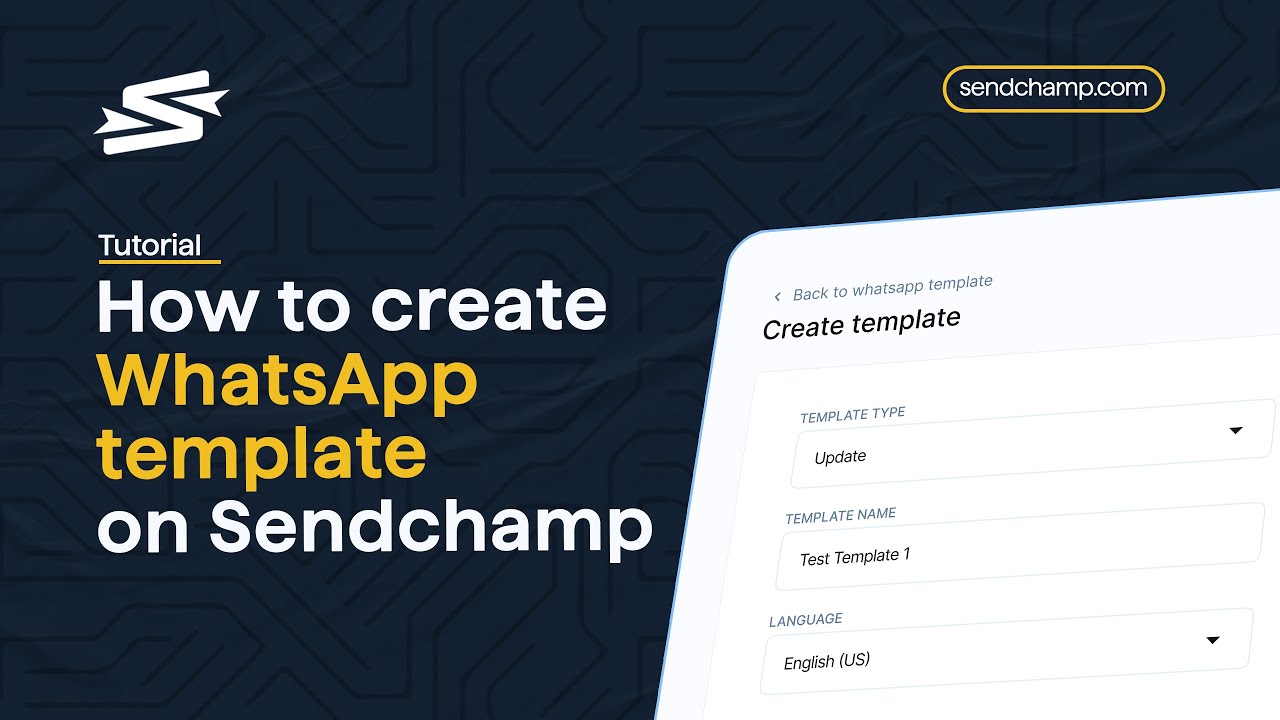 How to create WhatsApp template on Sendchamp - YouTube