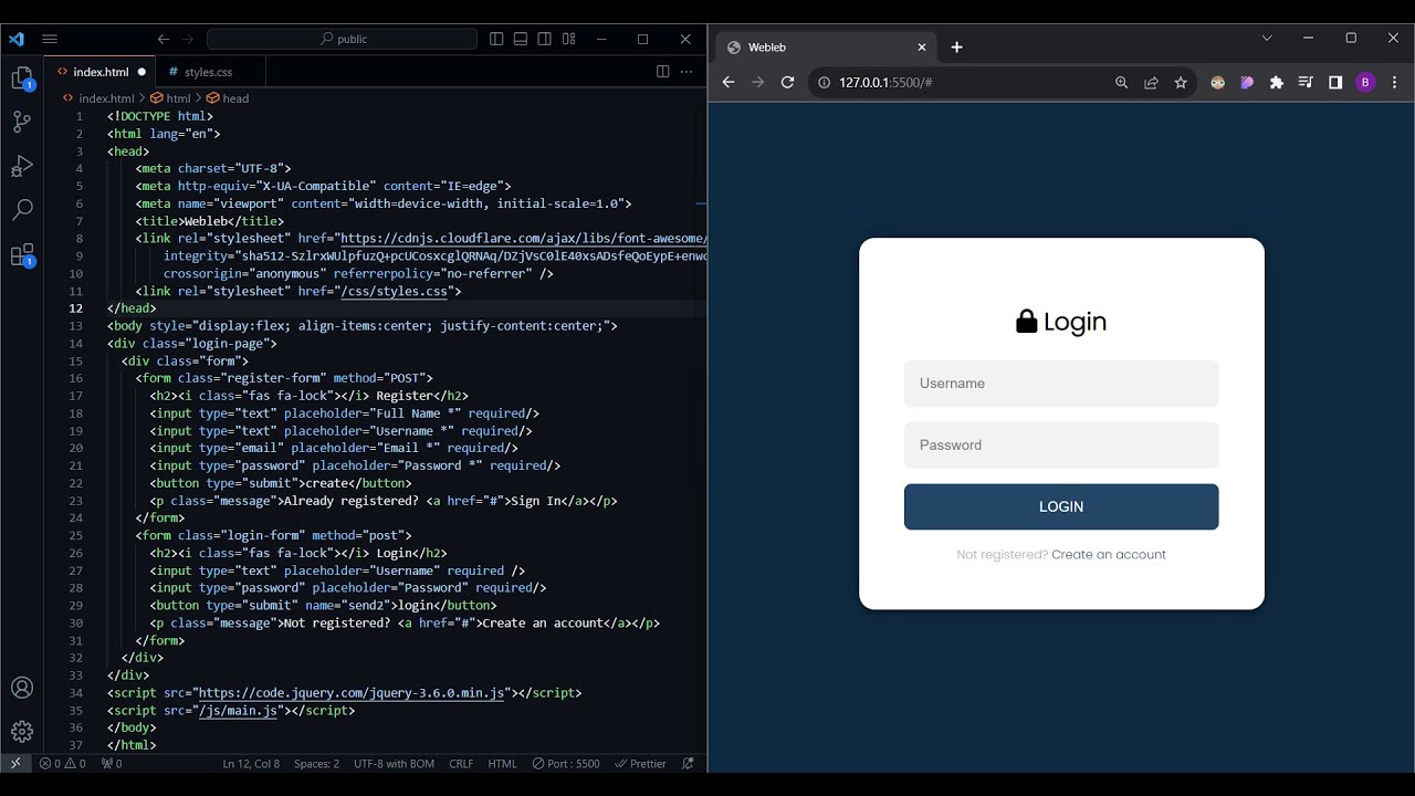 Chill Programming Html And Css Login And Register Page No Talking 7197