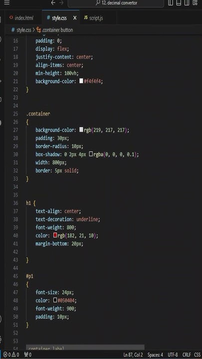 Decimal to Other Number Convertor#javascript #coding #csseffect - YouTube