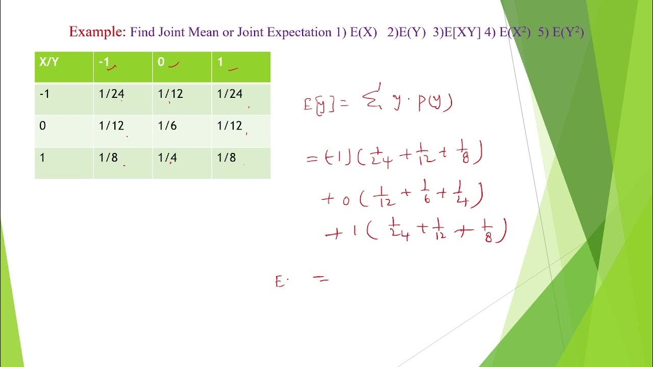 Joint Mean, mxy, E[XY],Joint Expectation example-1 for Discrete random variables ...
