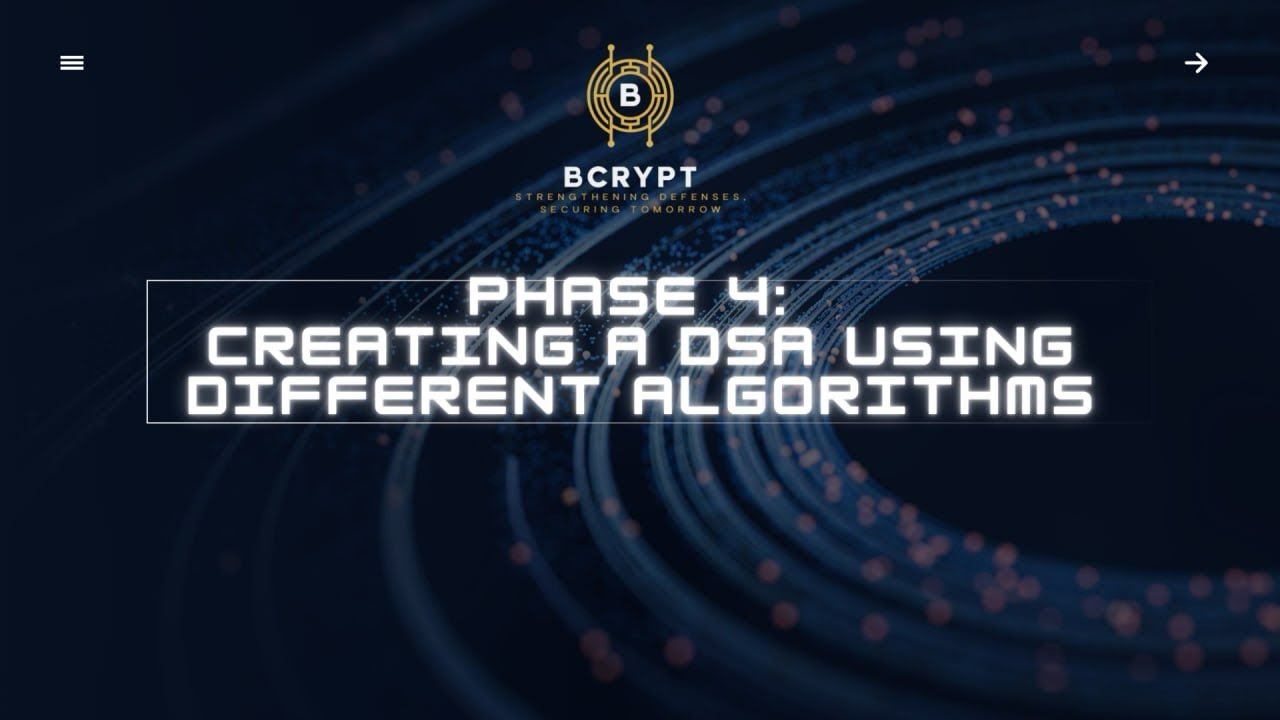 Bcrypt - Phase 4: Creating A DSA Using Different Algorithms - YouTube