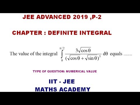 DEFINITE INTEGRAL JEE ADVANCED 2019 PAPER 2 - YouTube
