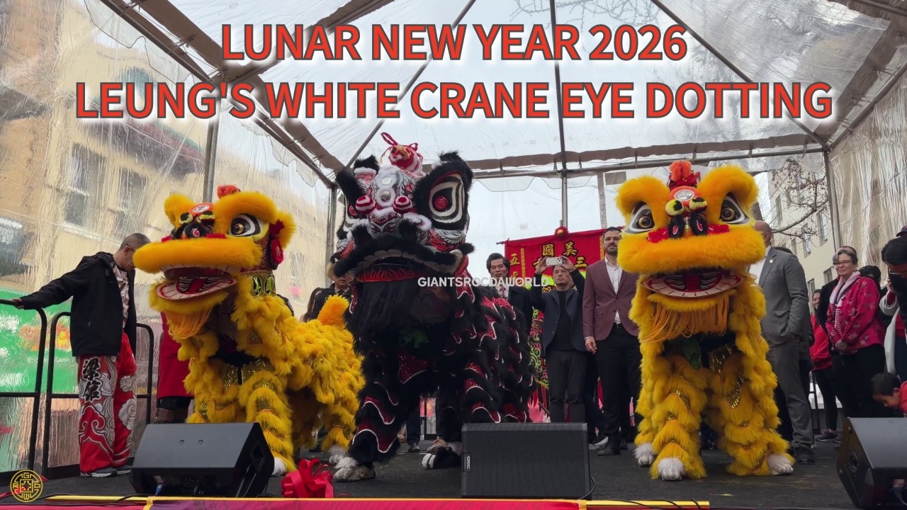 CNY 2026 ~ Leung's White Crane Lion Dance Eye Dotting Ceremony - YouTube