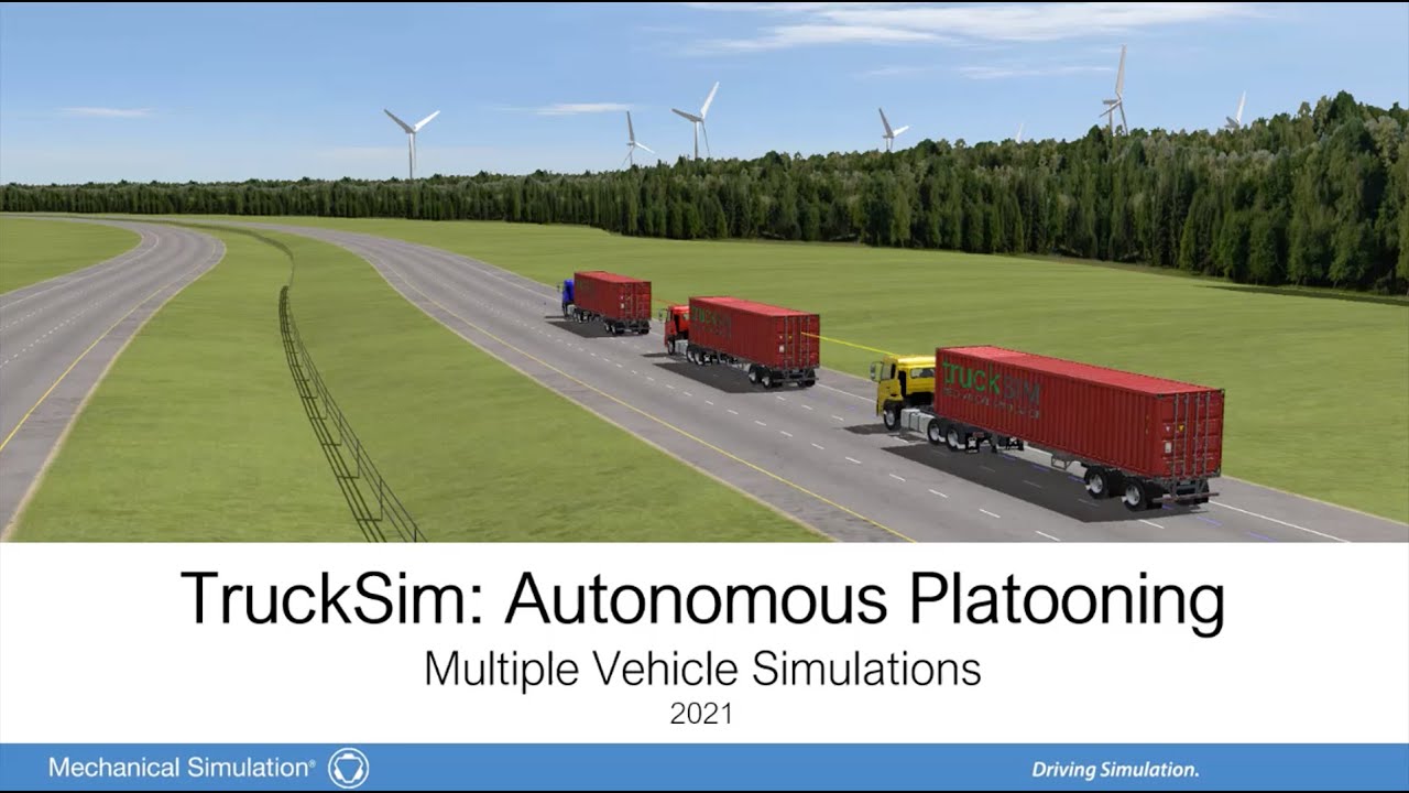 TruckSim Autonomous Platooning - YouTube