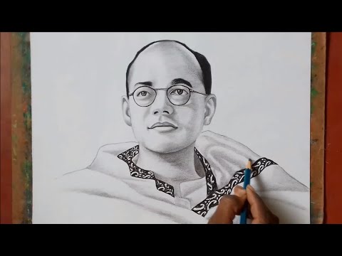 NETAJI SUBHAS CHANDRA BOSE DRAWING EASY||PENCIL DRAWING ART||SHADING ...