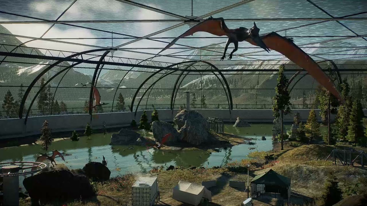 Ambience Jurassic World Evolution Pteranodon Aviary - YouTube