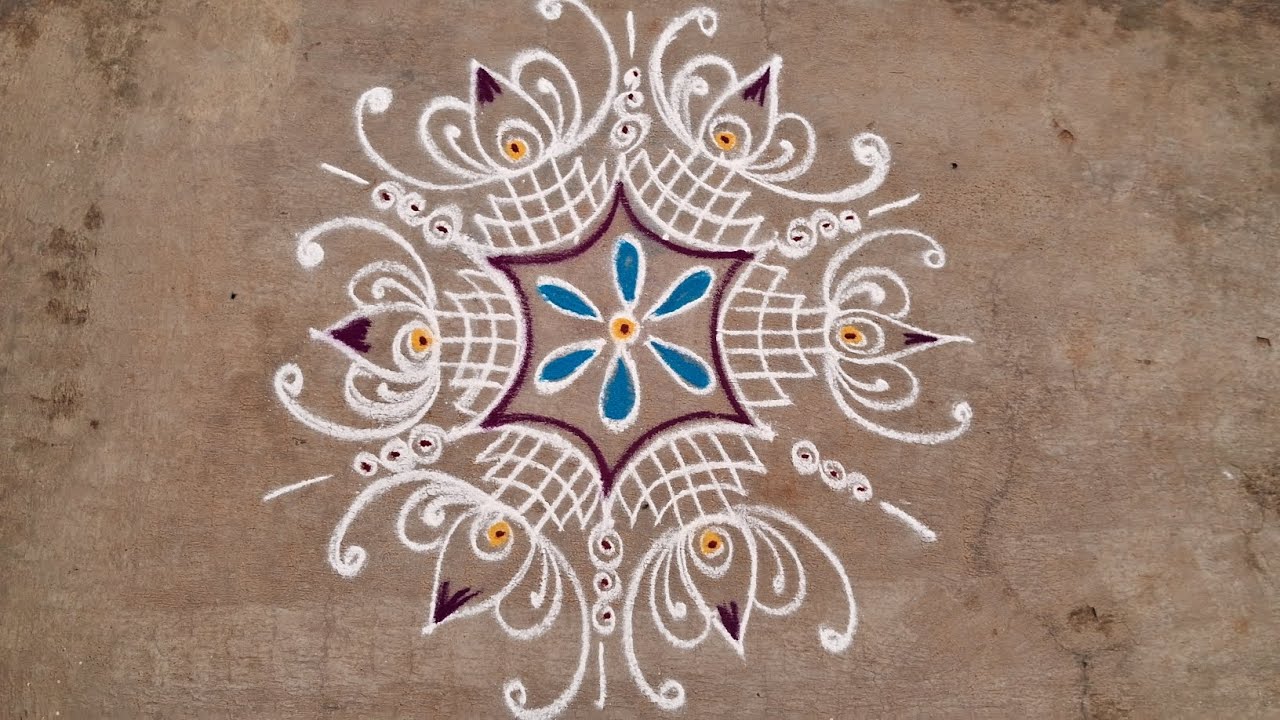 Beautiful Daily Rangoli for beginners / Easy Rangoli designs 5 to 3 ...